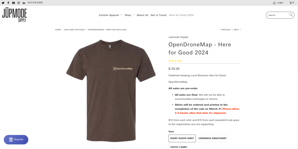 OpenDroneMap T-shirts and Crewneck Sweatshirts – Smathermather's Weblog